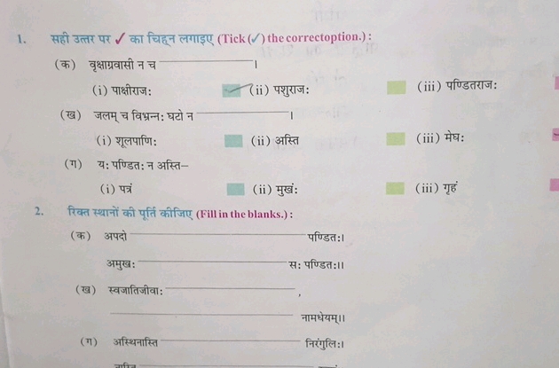 1 (Tick () the correctoption) () | StudyX