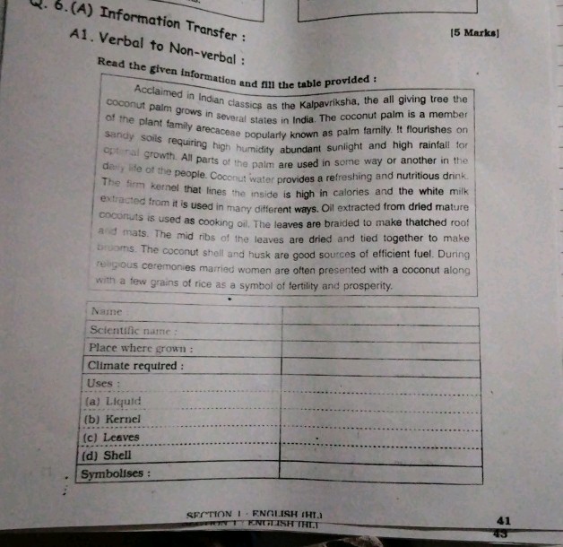 6(A) Information Transfer A1 Verbal to | StudyX