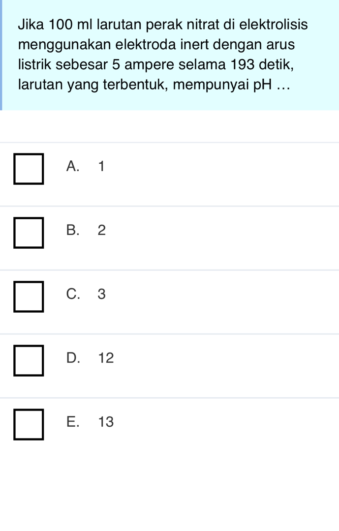 Jika 100 ml larutan perak nitrat di | StudyX