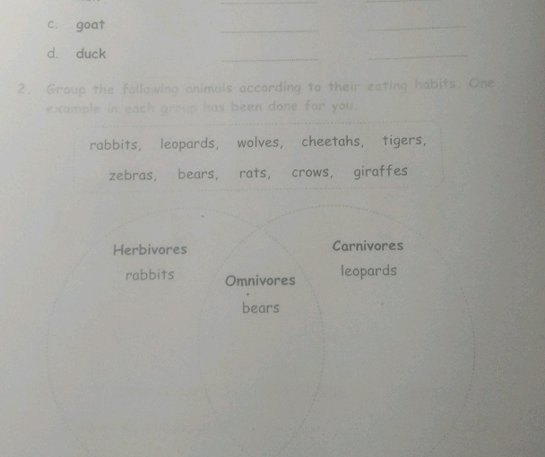 2 Group the following animals according to | StudyX
