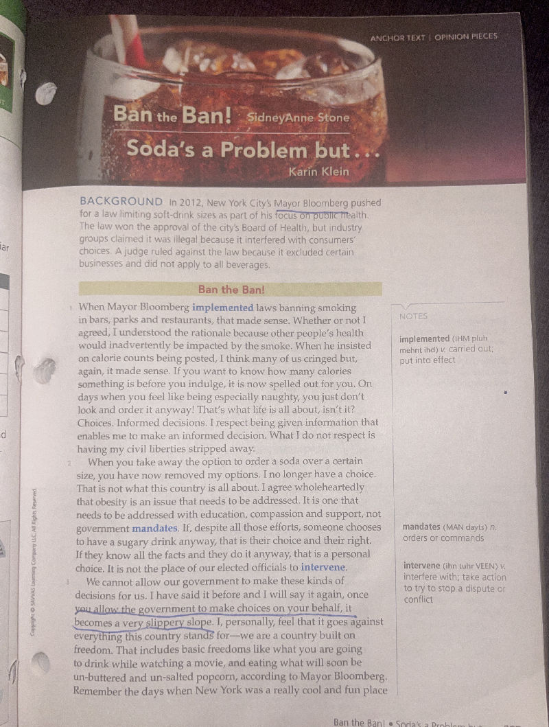 Ban the Ban Sodas a Problem but BACKGROUND | StudyX
