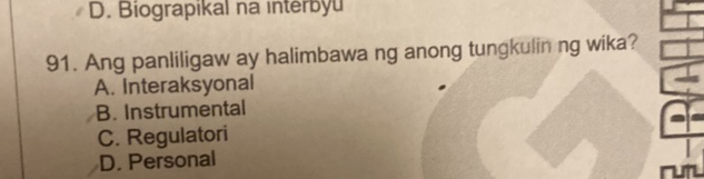 91 Ang panliligaw ay halimbawa ng anong | StudyX