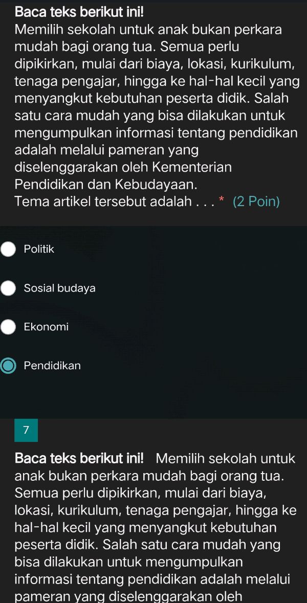 Baca teks berikut ini Memilih sekolah untuk | StudyX