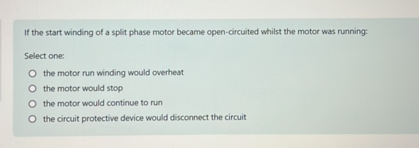 If the start winding of a split phase motor