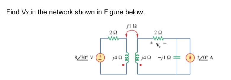 Find Vx in the network shown in Figure below | StudyX
