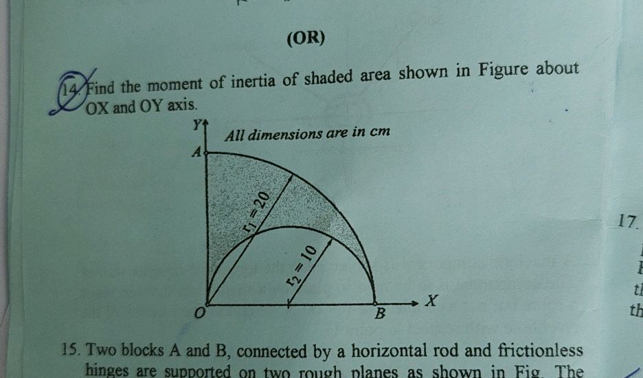 14 Find the moment of inertia of shaded area | StudyX