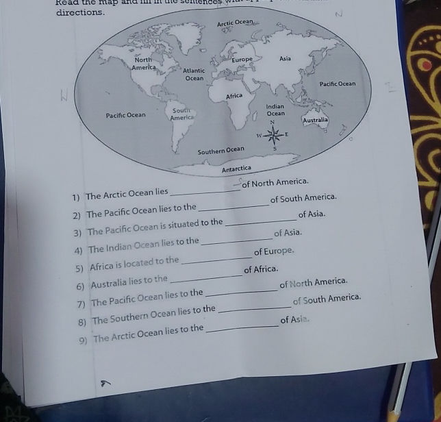 Read the map and fill in the sentences with | StudyX