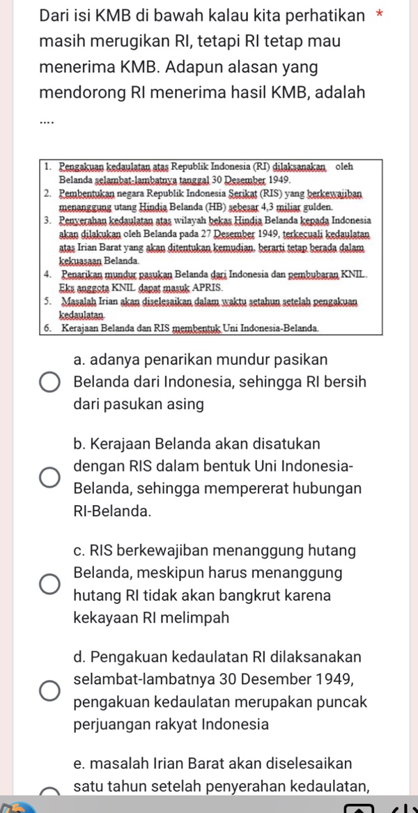 Dari isi KMB di bawah kalau kita perhatikan | StudyX