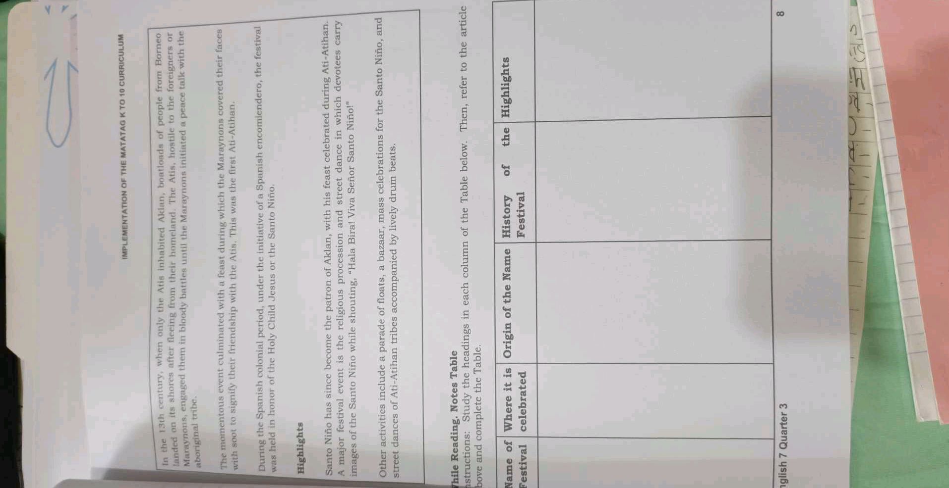 IMPLEMENTATION OF THE MATATAG K TO 10 | StudyX