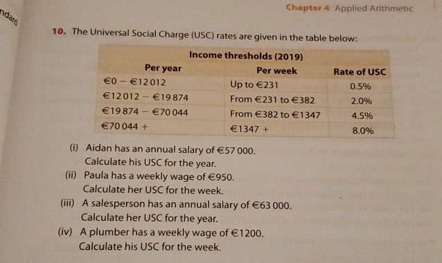 10 The Universal Social Charge (USC) rates | StudyX
