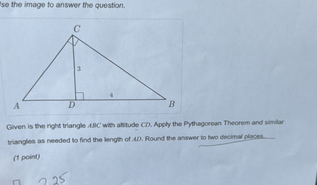 Given is the right triangle ABC with | StudyX