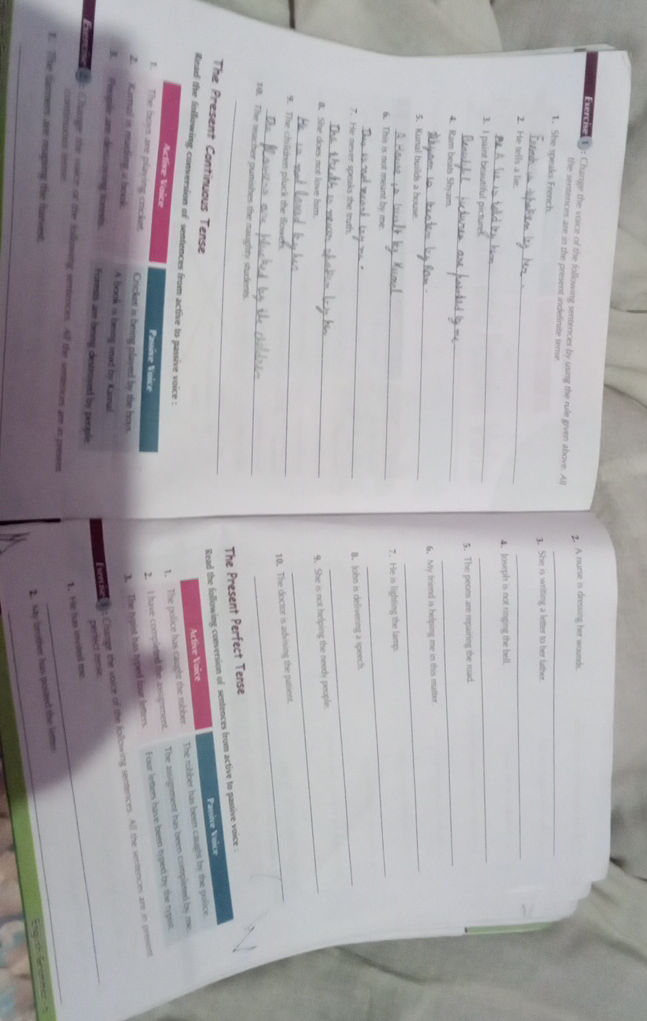 Exercie Change the voice of the following | StudyX