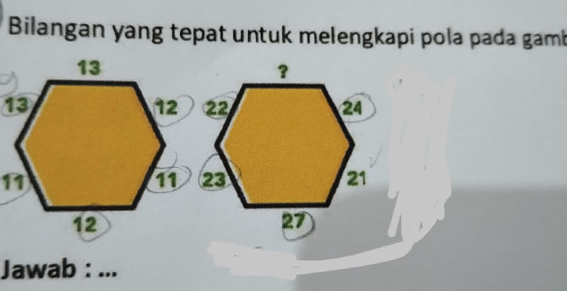 Bilangan yang tepat untuk melengkapi pola | StudyX