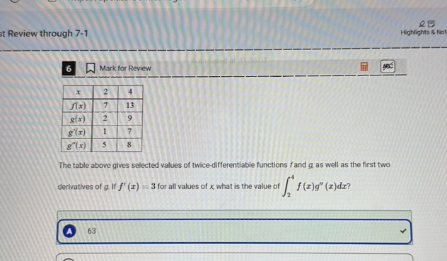 The table above gives selected values of | StudyX