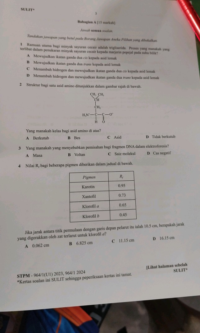 Bahagian A 15 markah Jawab semua soalan | StudyX