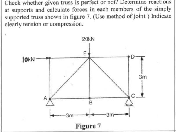 Check whether given truss is perfect or not | StudyX