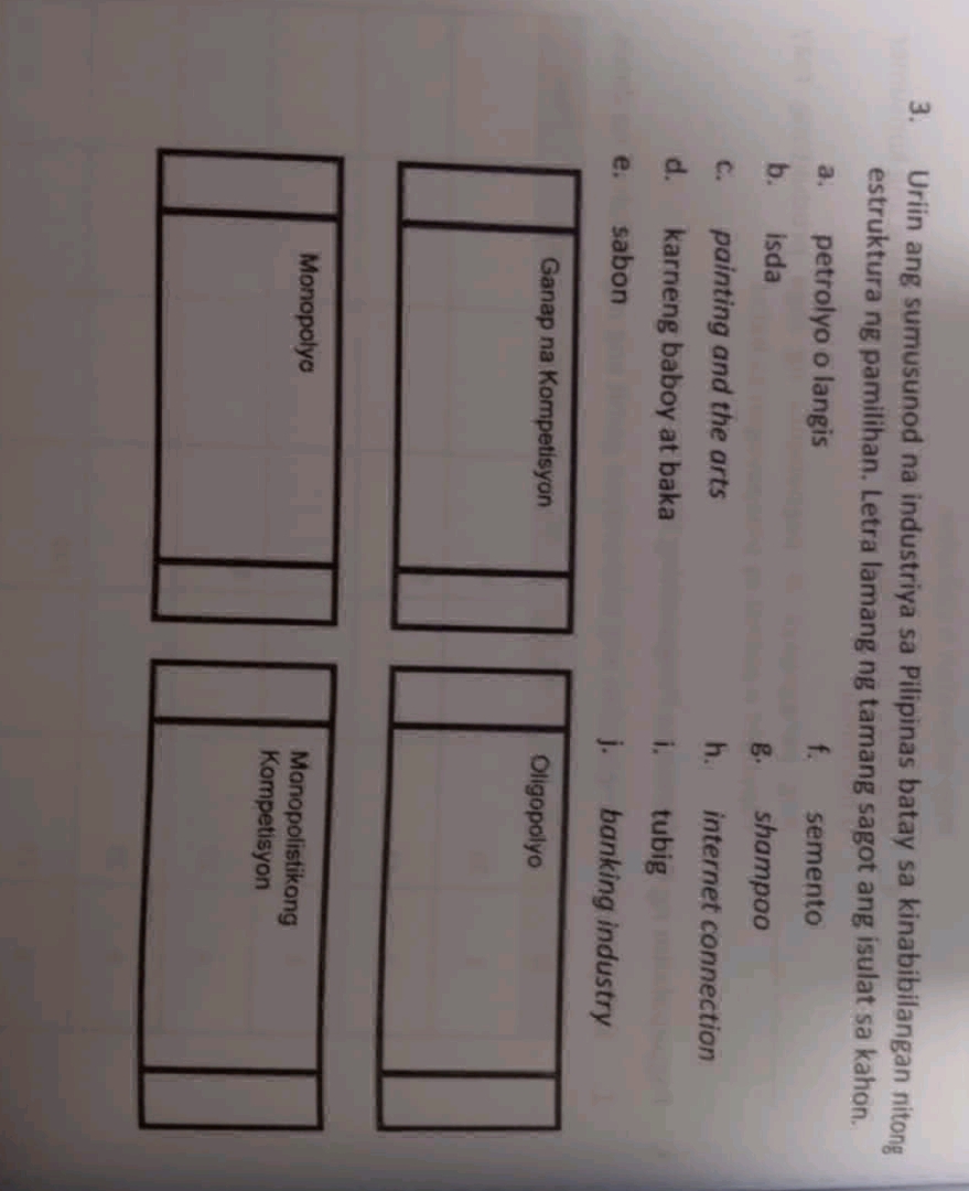 3 Uriin ang sumusunod na industriya sa | StudyX