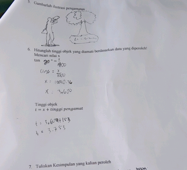 5 Gambarlah ilustrasi pengamatan 6 Hitunglah | StudyX