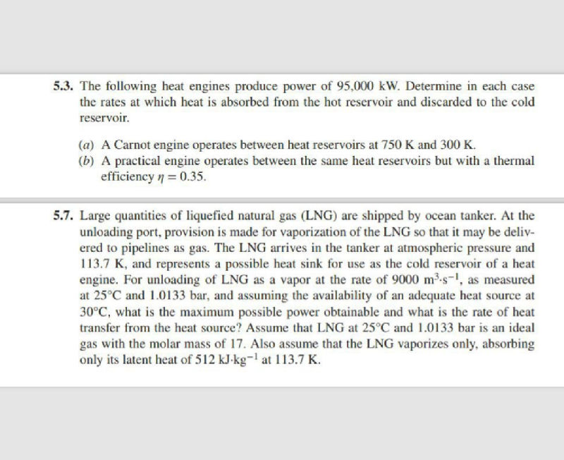 53 The following heat engines produce power