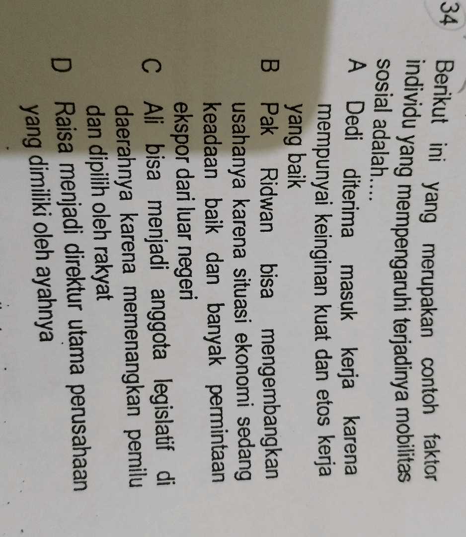 Berikut ini yang merupakan contoh faktor | StudyX