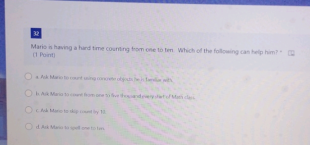 32 Mario is having a hard time counting from | StudyX