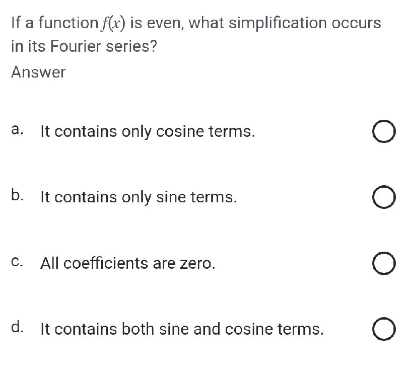 If a function f(x) is even what | StudyX