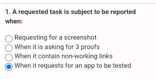 1 A requested task is subject to be reported | StudyX