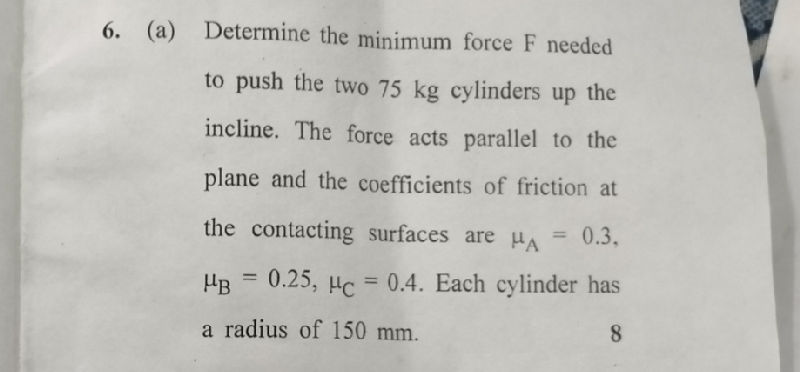 6 (a) Determine the minimum force F needed | StudyX