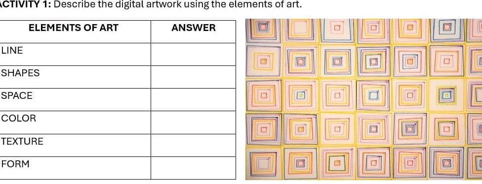 ACTIVITY 1 Describe the digital artwork | StudyX