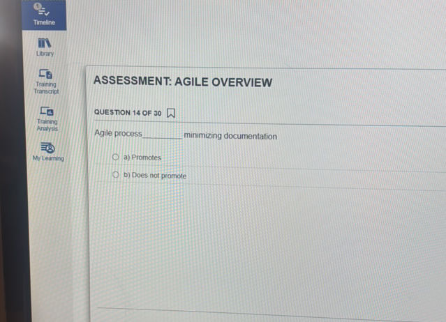 ASSESSMENT AGILE OVERVIEW QUESTION 14 OF 30 | StudyX