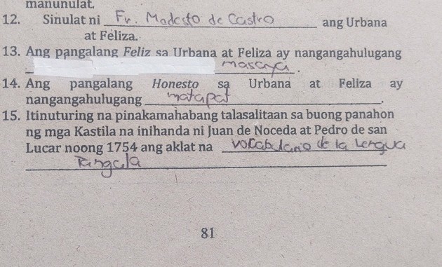 12 Sinulat ni Fr Modesto de Castro ang | StudyX
