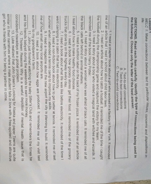 DIRECTIONS Read each item carefully Identify | StudyX