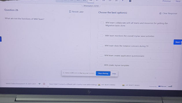 What are not the functions of WM Team WM | StudyX