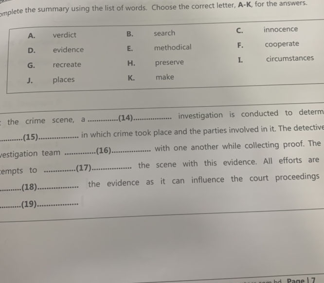 Complete the summary using the list of words | StudyX