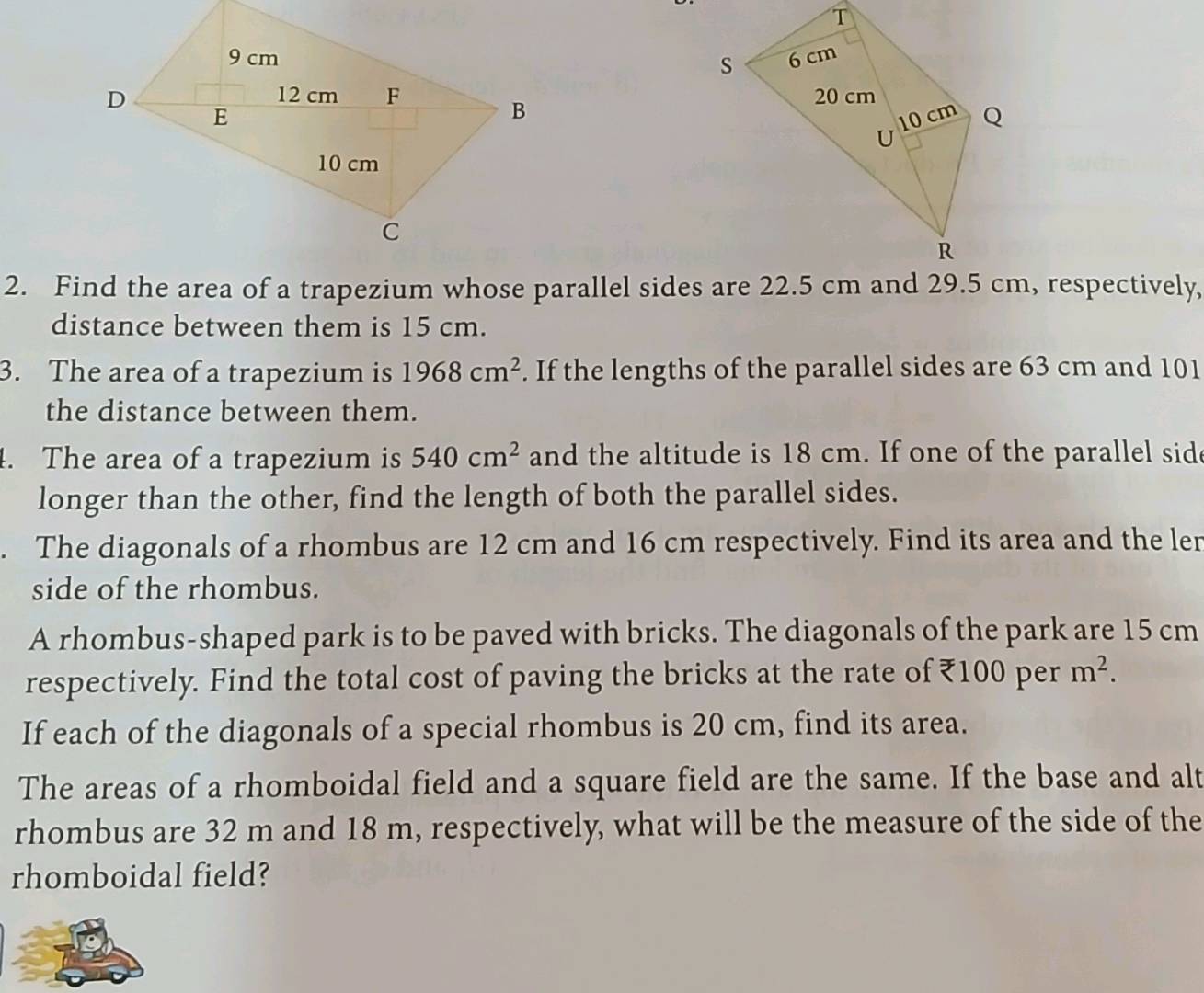 2 Find the area of a trapezium whose | StudyX