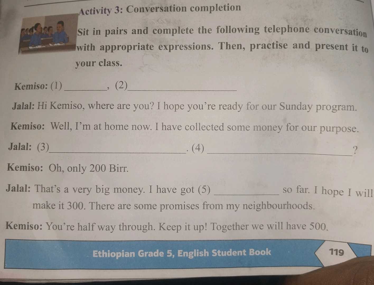 Activity 3 Conversation completion Sit in | StudyX