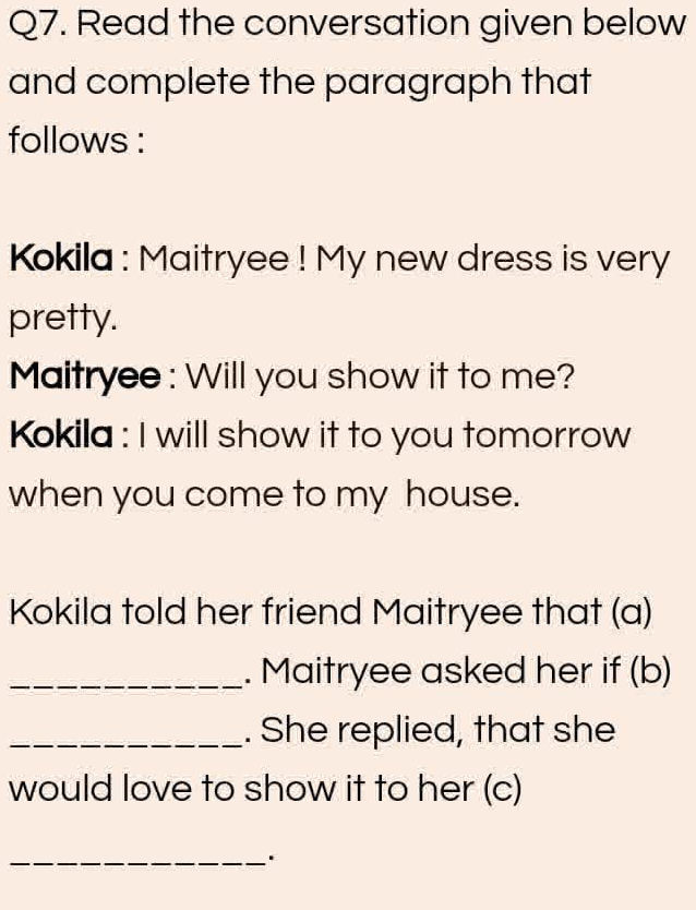 Q7 Read the conversation given below and | StudyX