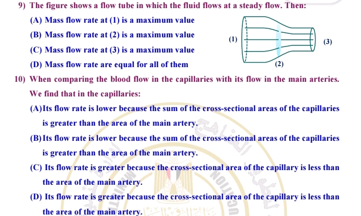 9 The figure shows a flow tube in which the | StudyX