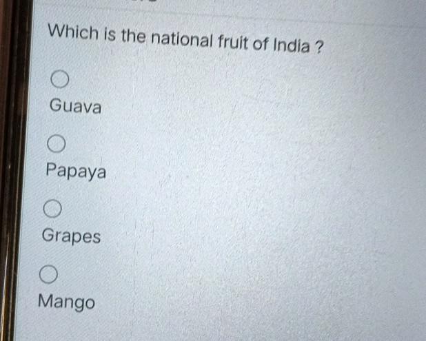 Which is the national fruit of India Guava | StudyX