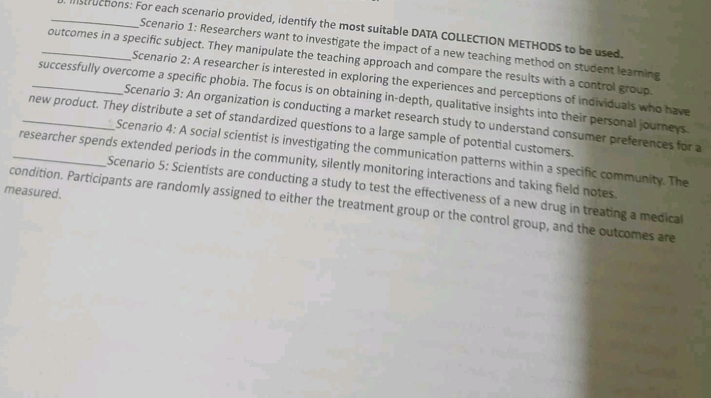 Instructions For each scenario provided | StudyX