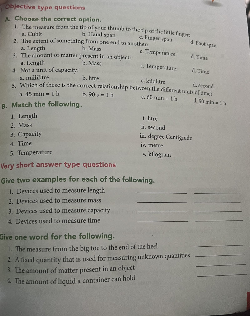 Objective type questions A Choose the | StudyX