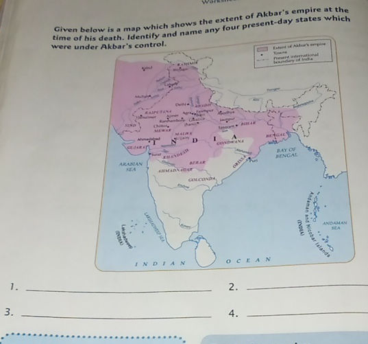 Given below is a map which shows the extent | StudyX