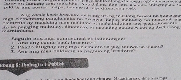 Ang comic book brochure ay isang uri ng | StudyX