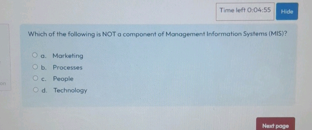 Which of the following is NOT a component of | StudyX
