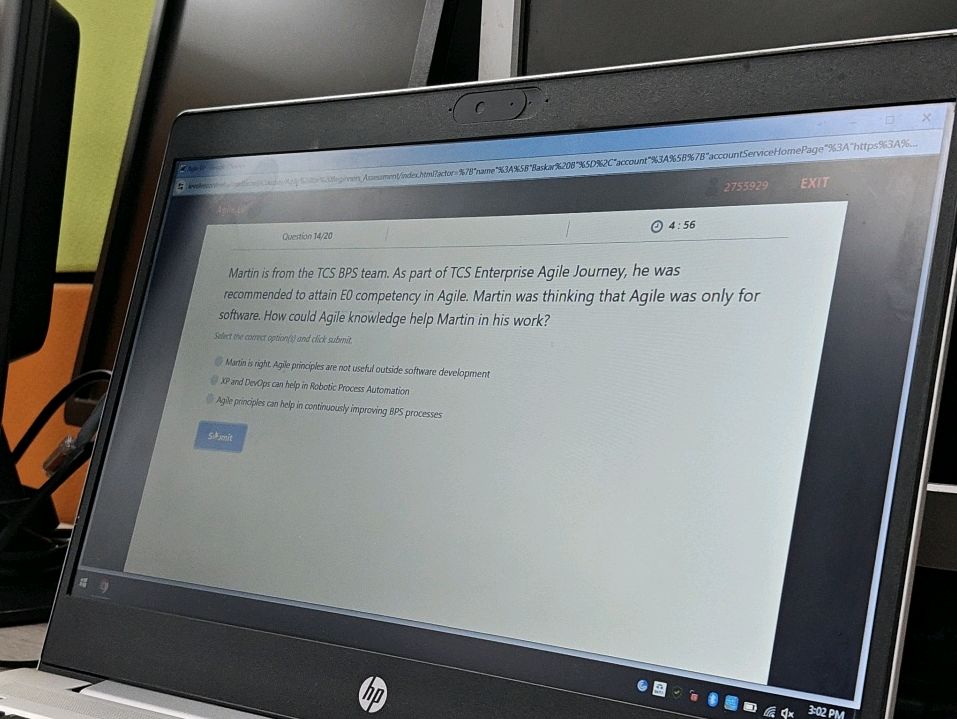 Question 14/20 Martin is from the TCS BPS | StudyX