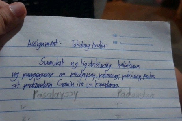 Assignment Takdang Aralin Sumulat ng | StudyX