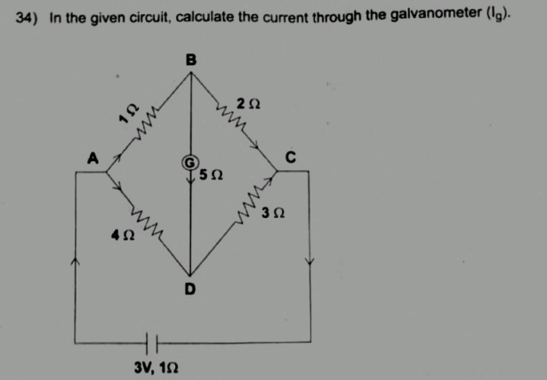 34) In the given circuit calculate the | StudyX