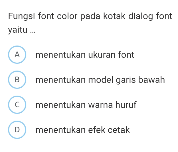 Fungsi font color pada kotak dialog font | StudyX