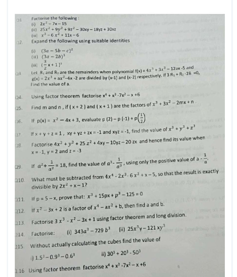 01 Factorise the following (i) 2x-7x-15 (ii) | StudyX