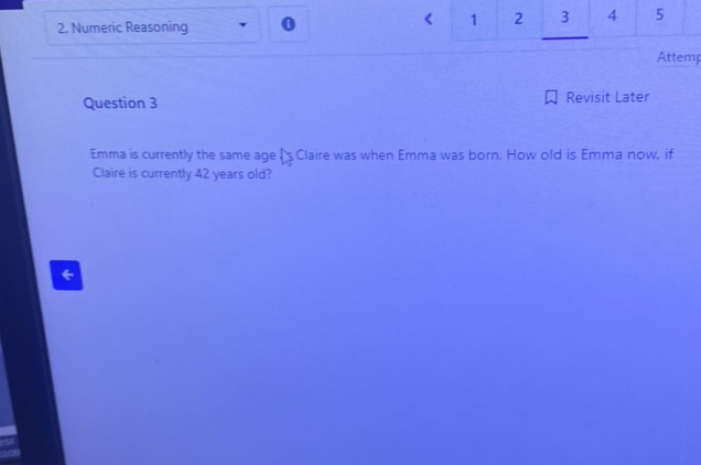 Question 3 Emma is currently the same age | StudyX